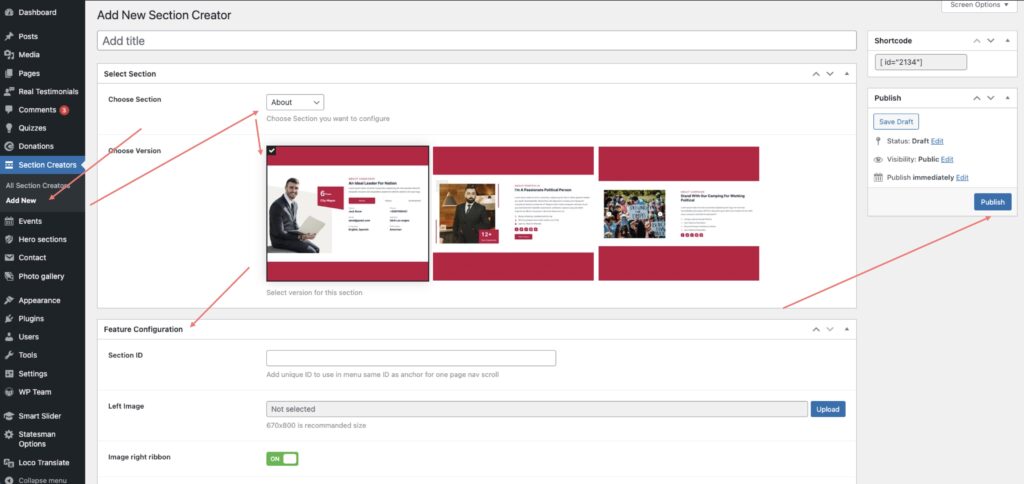Creating Section – ThemeAtelier