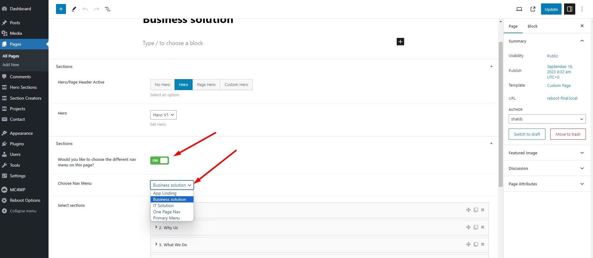 Specefic Menu – ThemeAtelier